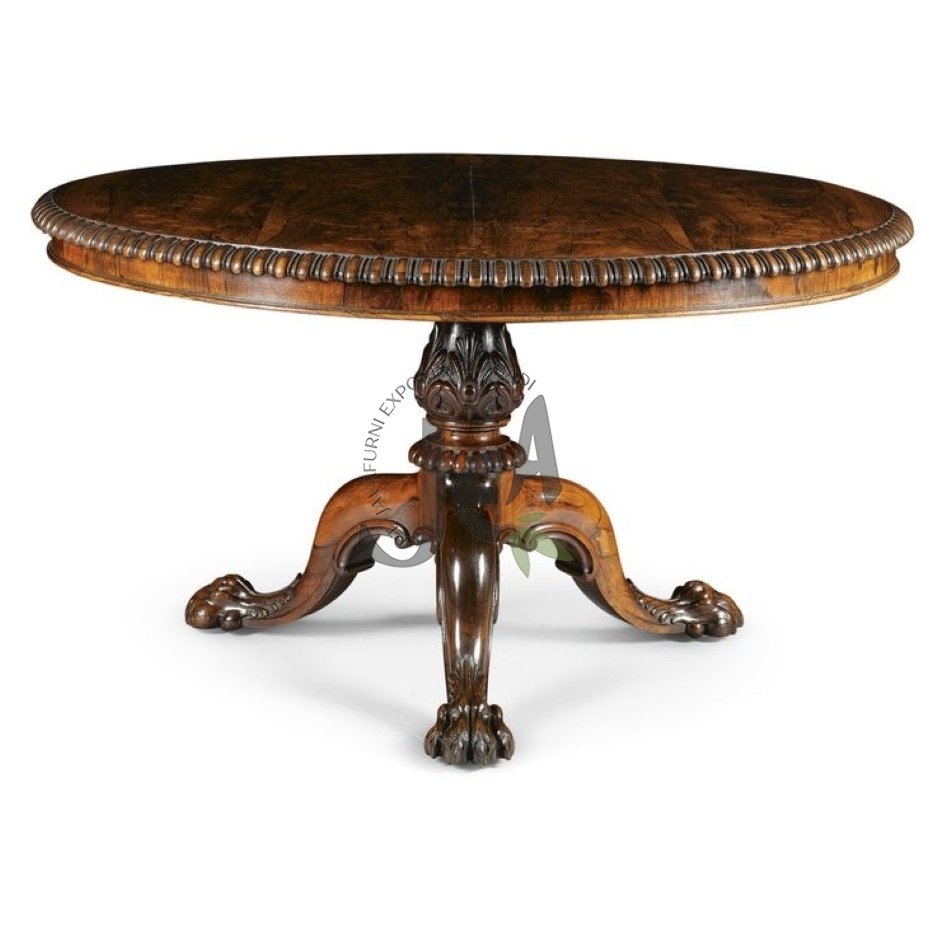 Chippendale 3 Legs Dining Table - Java Furnicraft